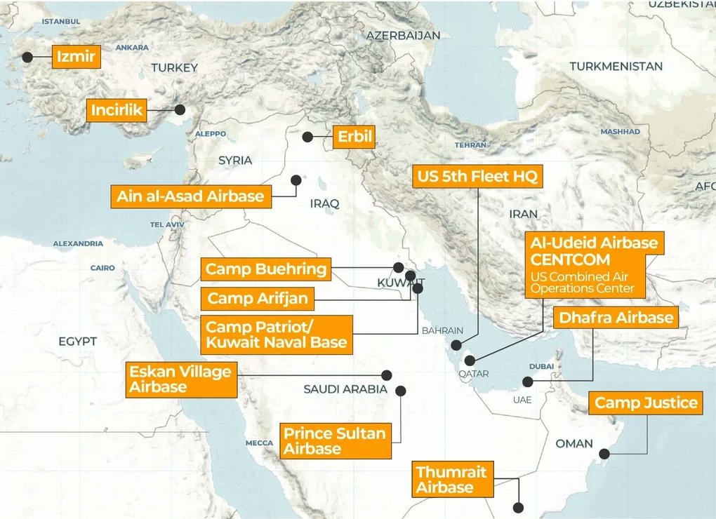 🇺🇸🔥US bases in Middle East fail to secure nations & become safety risk ...