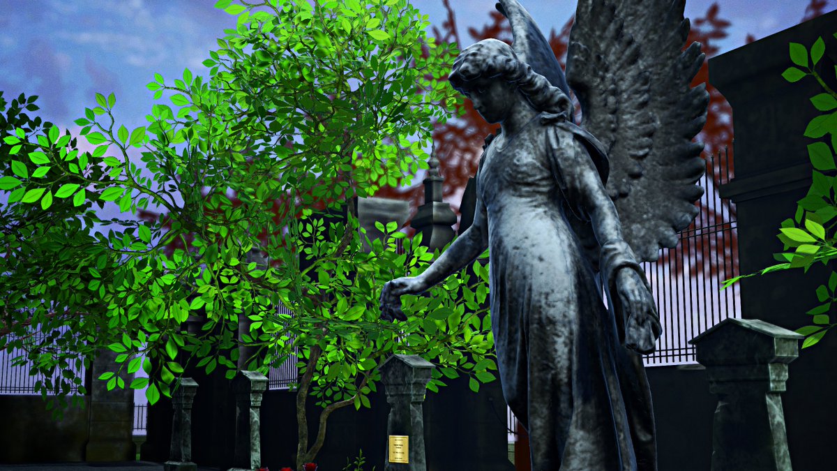 In the shadowed hush of an eternal twilight graveyard, a spectral ...