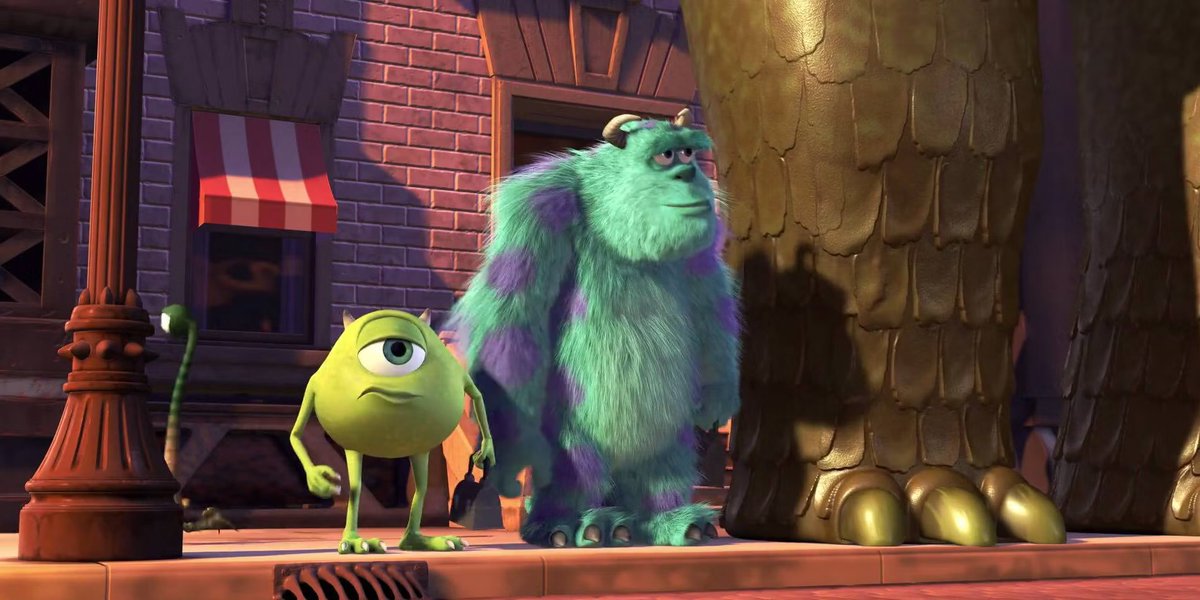 In Monsters Inc 2001 Sully And Mike Briefly Pass Ted A Giant
