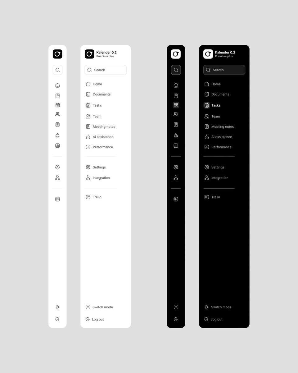 Simple and clean dashboard sidebar. Light or dark ? https://t.co/a1Wg05JVwz