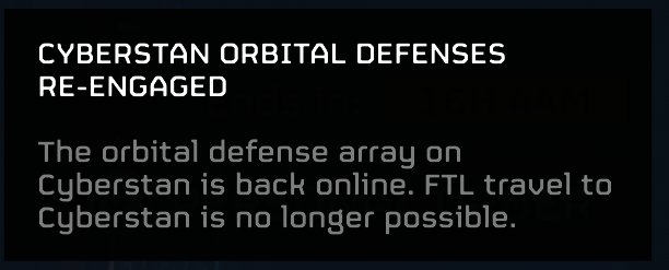 CYBERSTAN ORBITAL DEFENSES RE-ENGAGED The orbital defense array on ...