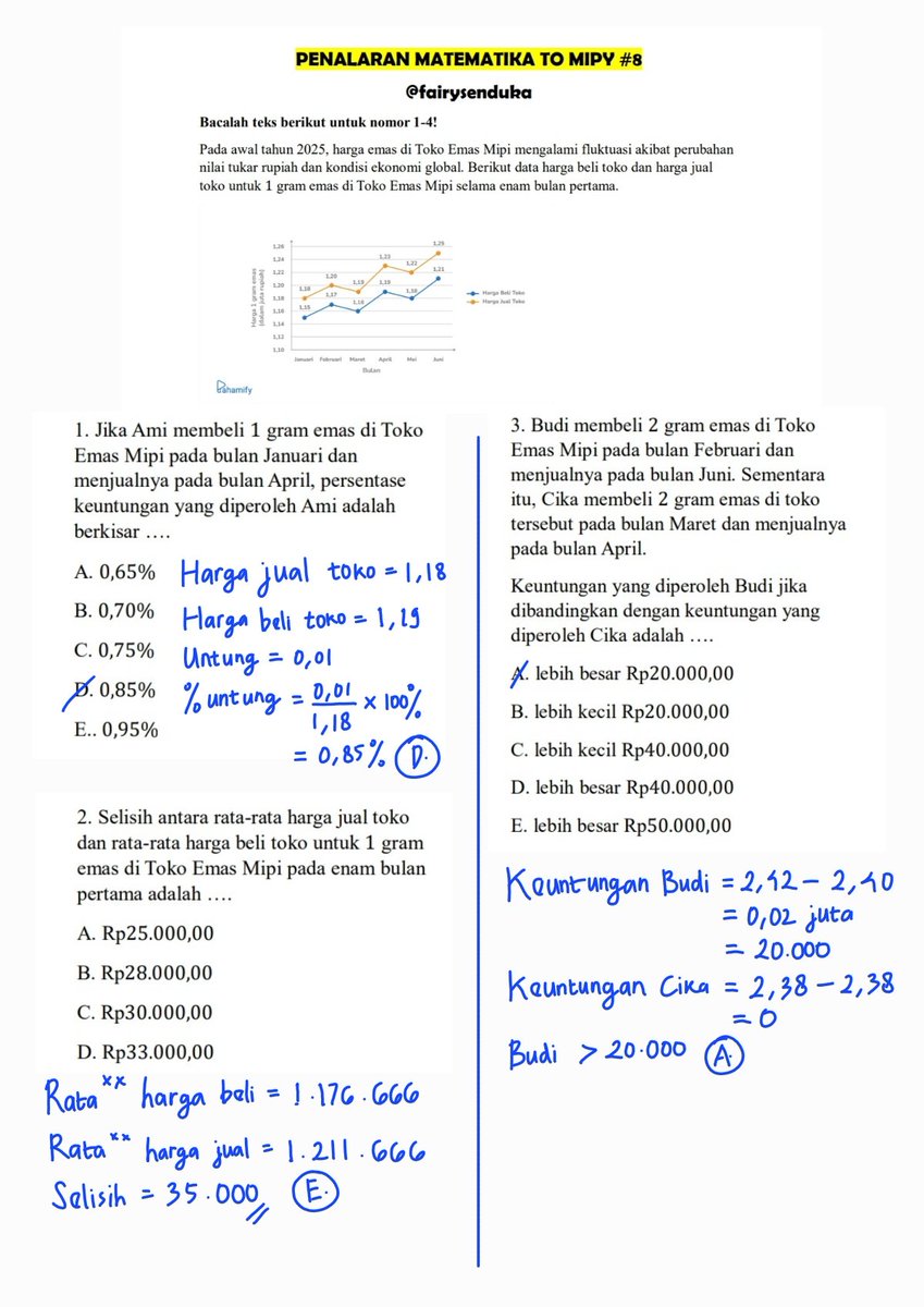 Pembahasan soal PM TO 8 mipy (pahamify) UTBK/SNBT 2026. Boleh koreksi ...
