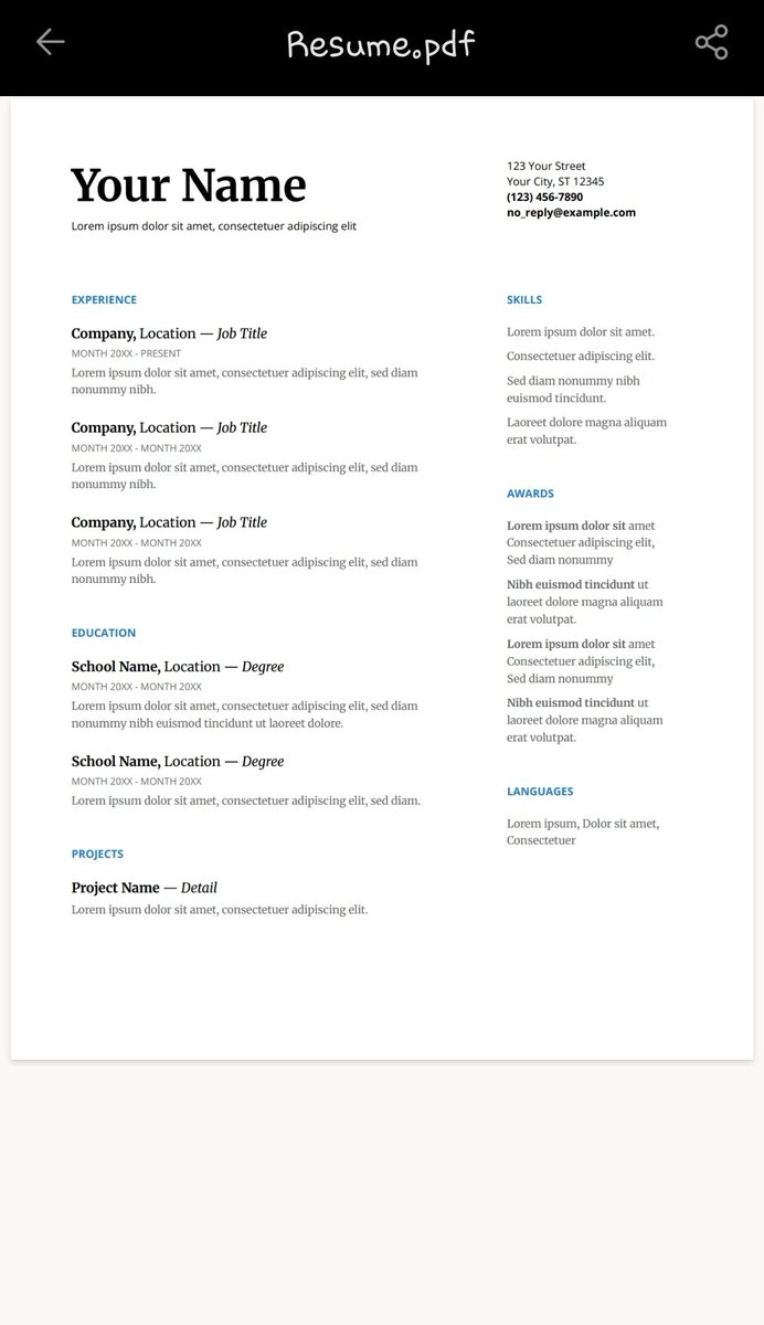 I’ve created a resume template that you can use and edit for your own ...
