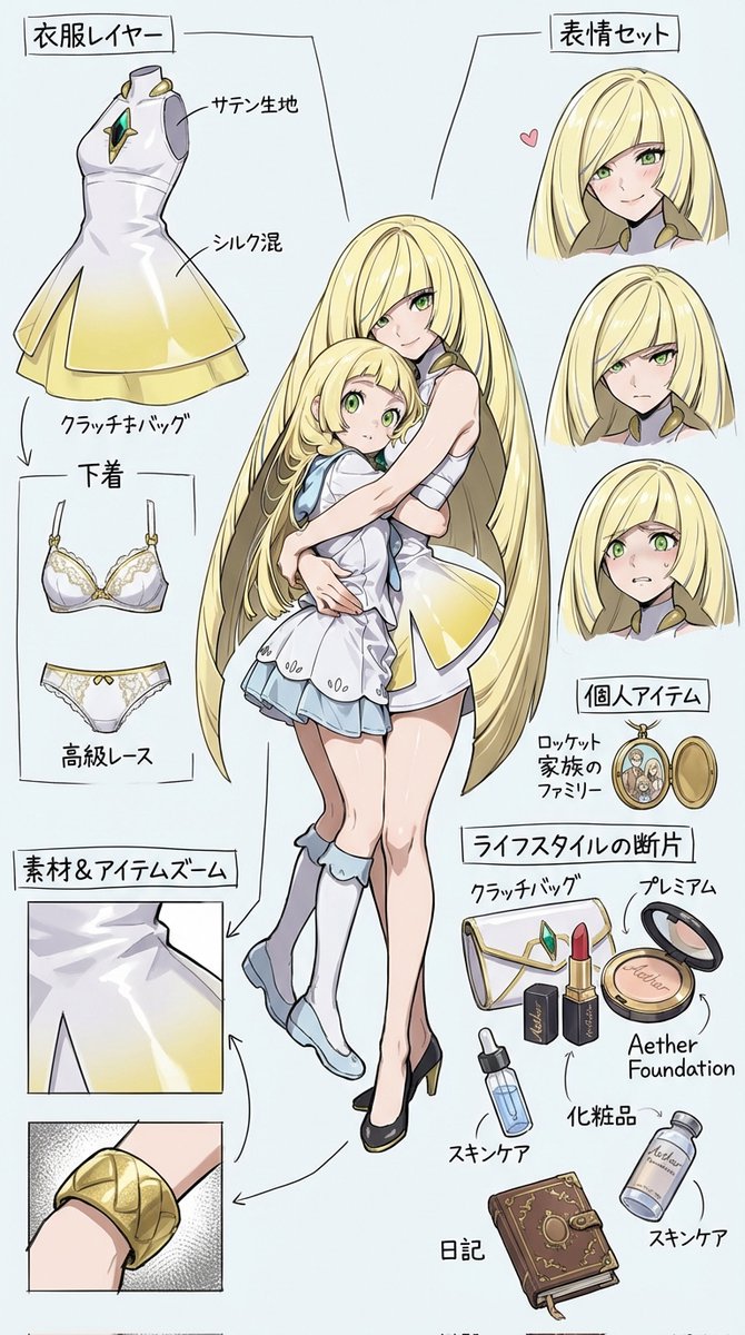 ルザミーネさんとリーリエちゃんの秘密!! SFWイラスト #Pokemon #Lusamine #Lillie https://t.co ...