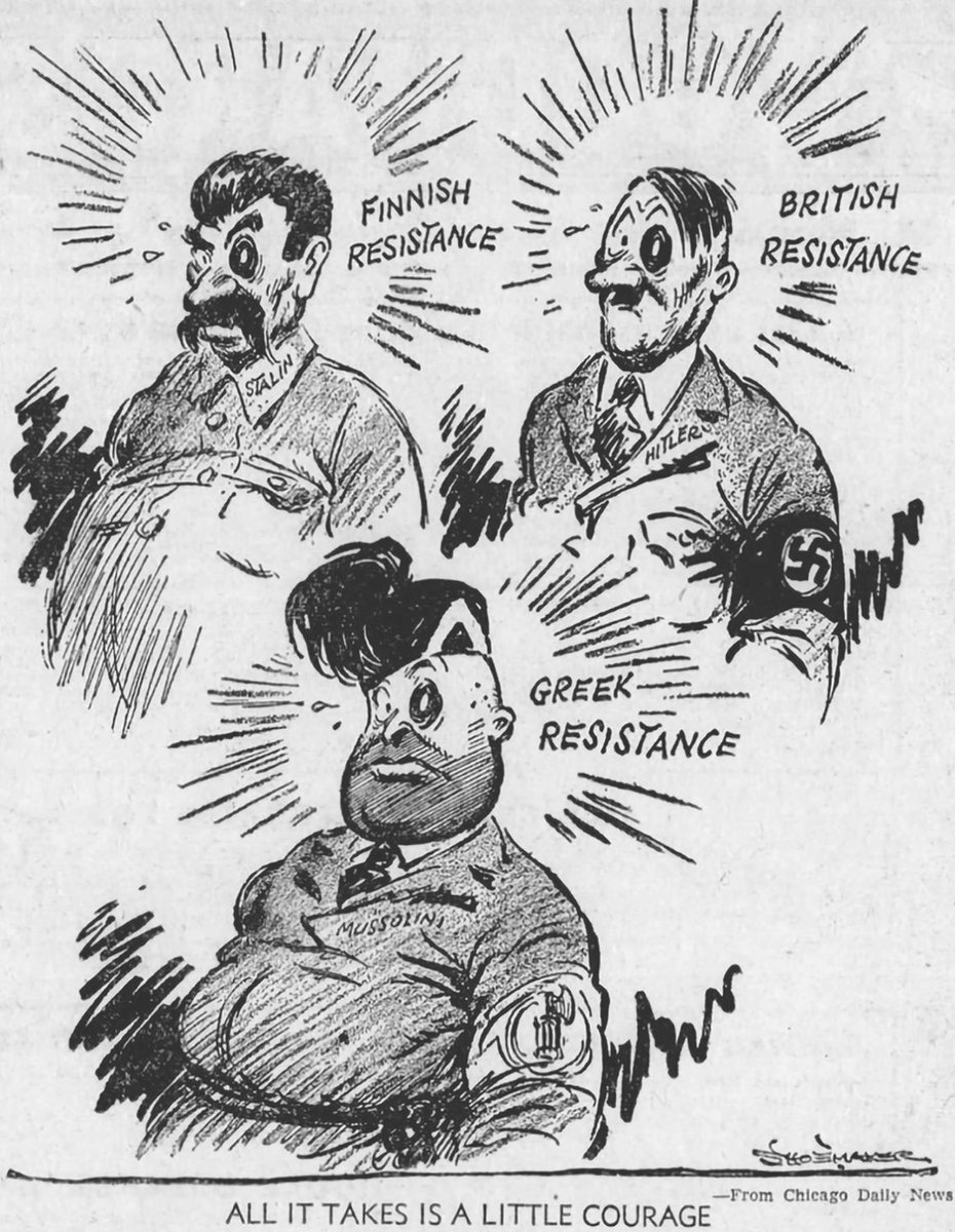 'All it takes is a little courage' — American cartoon (November 1940 ...