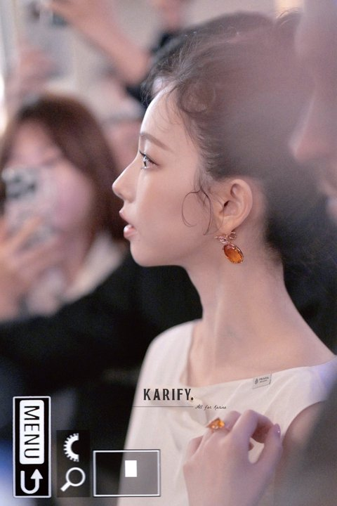 Karina's perfect face shape comes forth in a high bun https://t.co ...