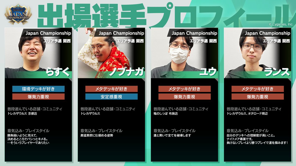 エボルヴJCS 出場選手紹介】 3月7日(土)・8日(日)開催！ 「Shadowverse EVOLVE Japan Championship ...