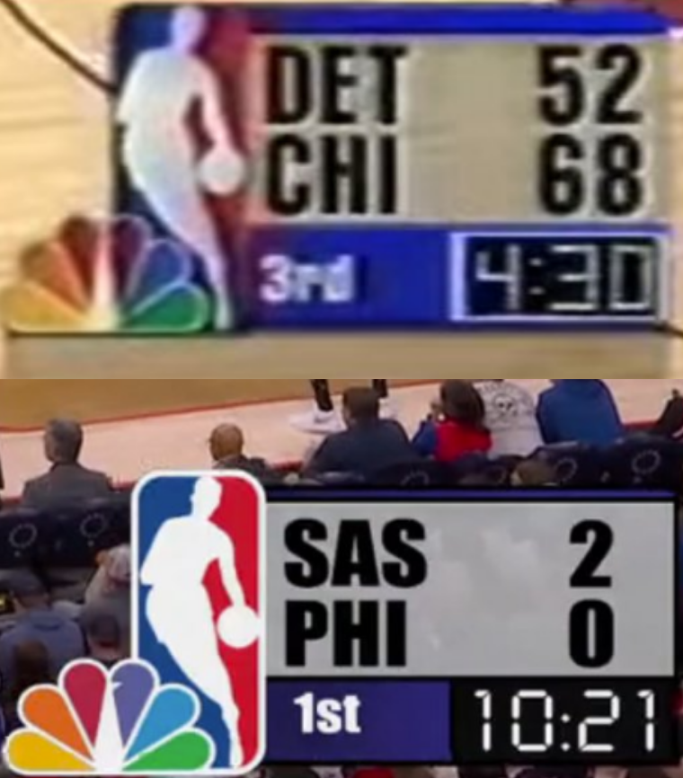 NBC is using their old scorebug for Spurs-Sixers tonight 🔥
