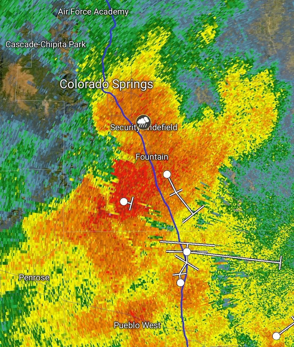 Lots of bright banding south of Colorado Springs. #cowx
