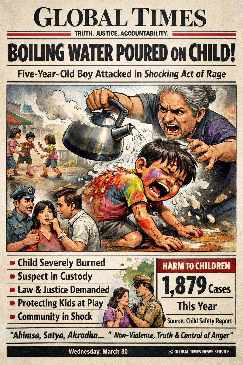What kind of human pours boiling water on a small child? It is painful ...
