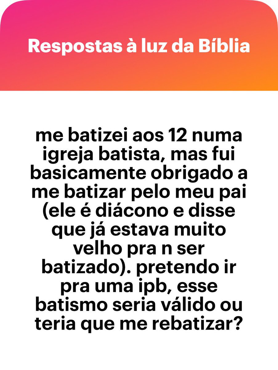 Você está achando que a Igreja Presbiteriana do Brasil (IPB) é batista ...
