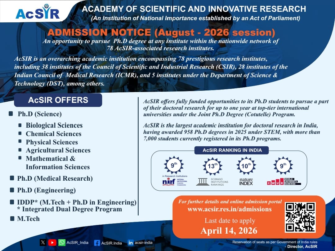 📢 Admission Notice – August 2026 Session The Academy of Scientific and ...