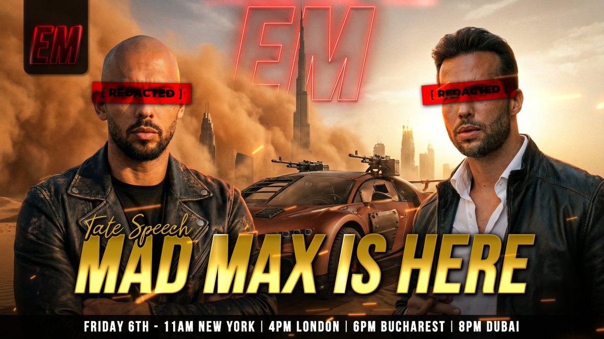 EMERGENCY MEETING - MAD MAX IS HERE Live tonight at 8PM Universal Tate ...