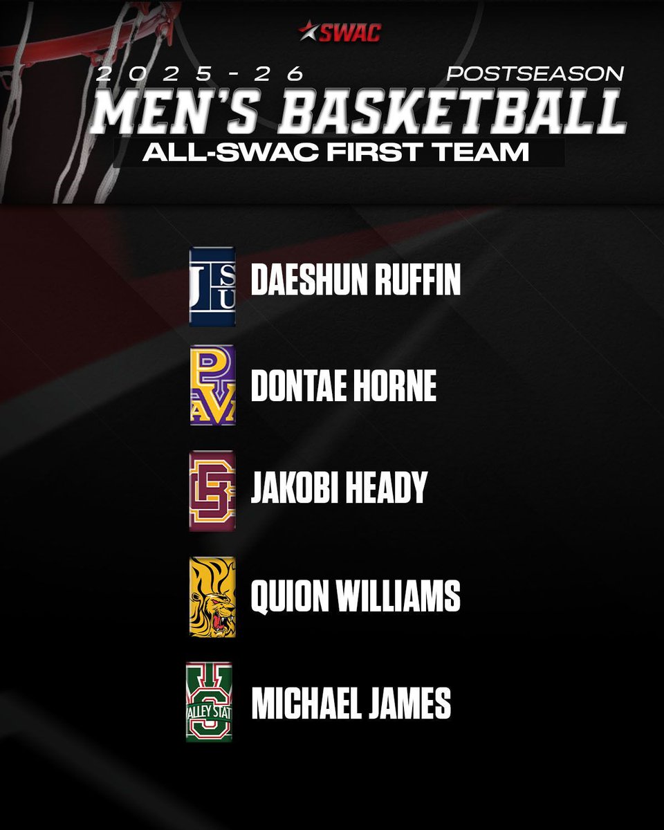 2025-26 SWAC Men's Basketball All-SWAC First Team 🏀 #SWACMBB | # ...