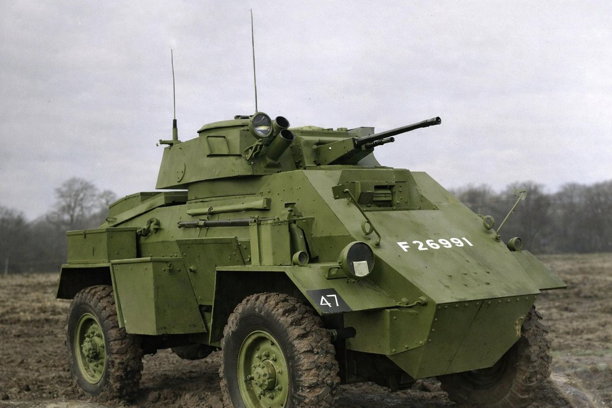 Humber Mk II Armoured Car, 11 Mar 1942; note 15mm BESA machine gun