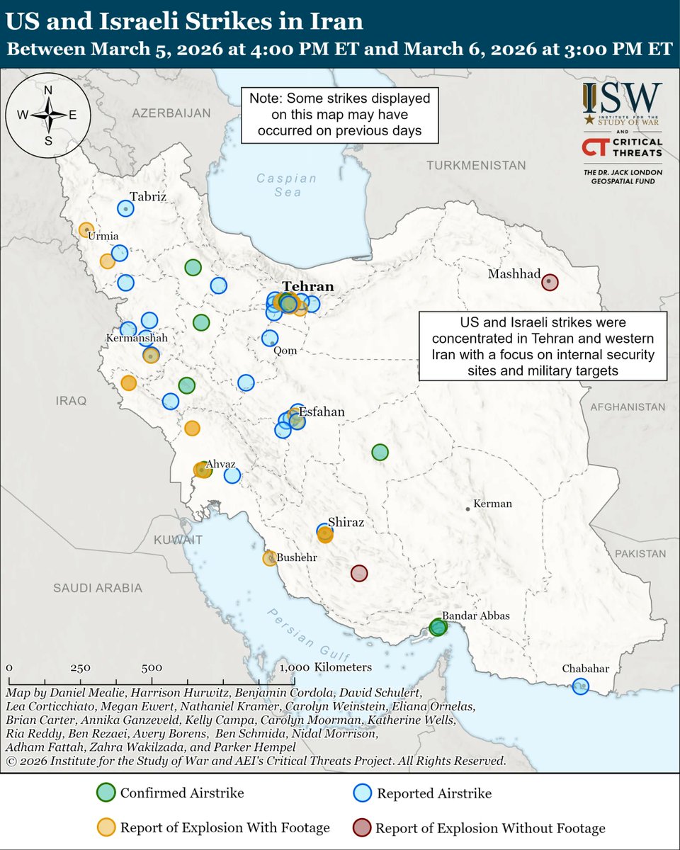 MORE | US and Israeli Air Campaign 🧵(1/3): The combined force is ...