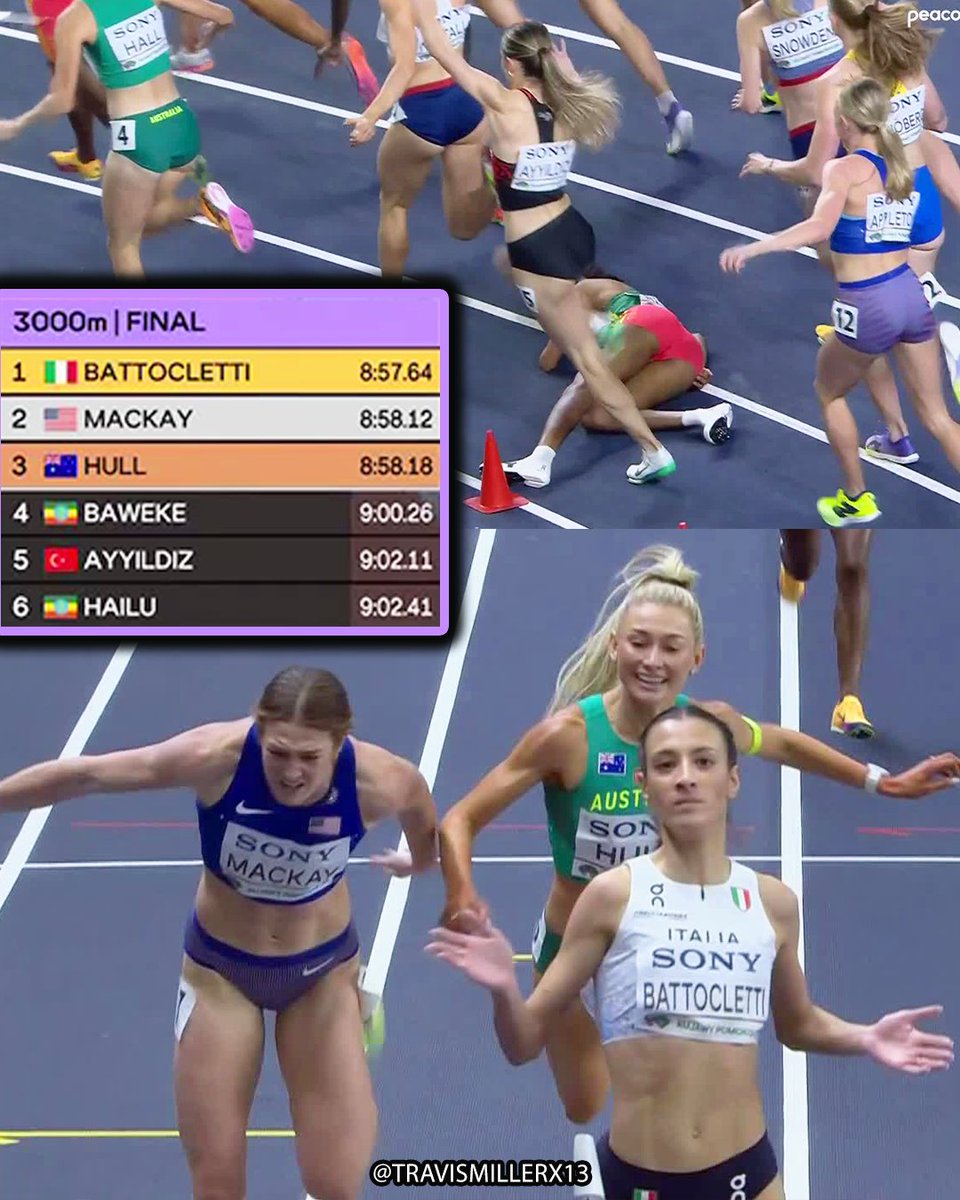 🇮🇹Nadia Battocletti closes strong to win 3000m title after a chaotic ...