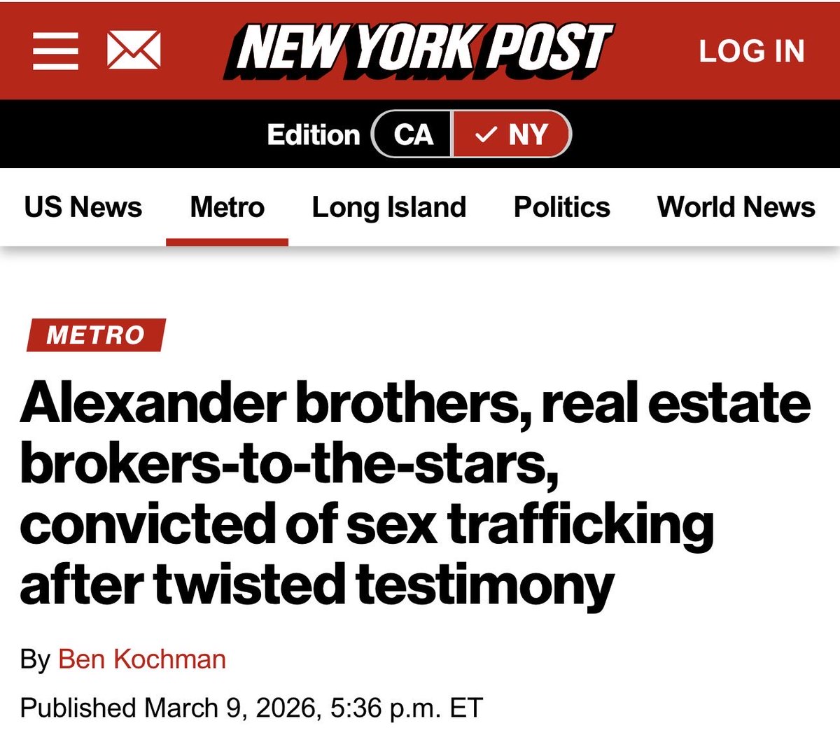 “Alexander brothers, real estate brokers-to-the-stars, convicted of sex ...