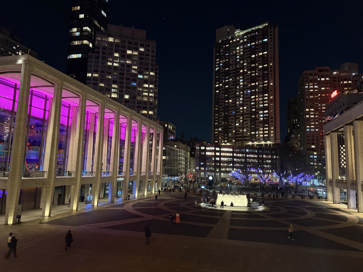 View from the Met Opera front balcony at intermission of tonight’s ...