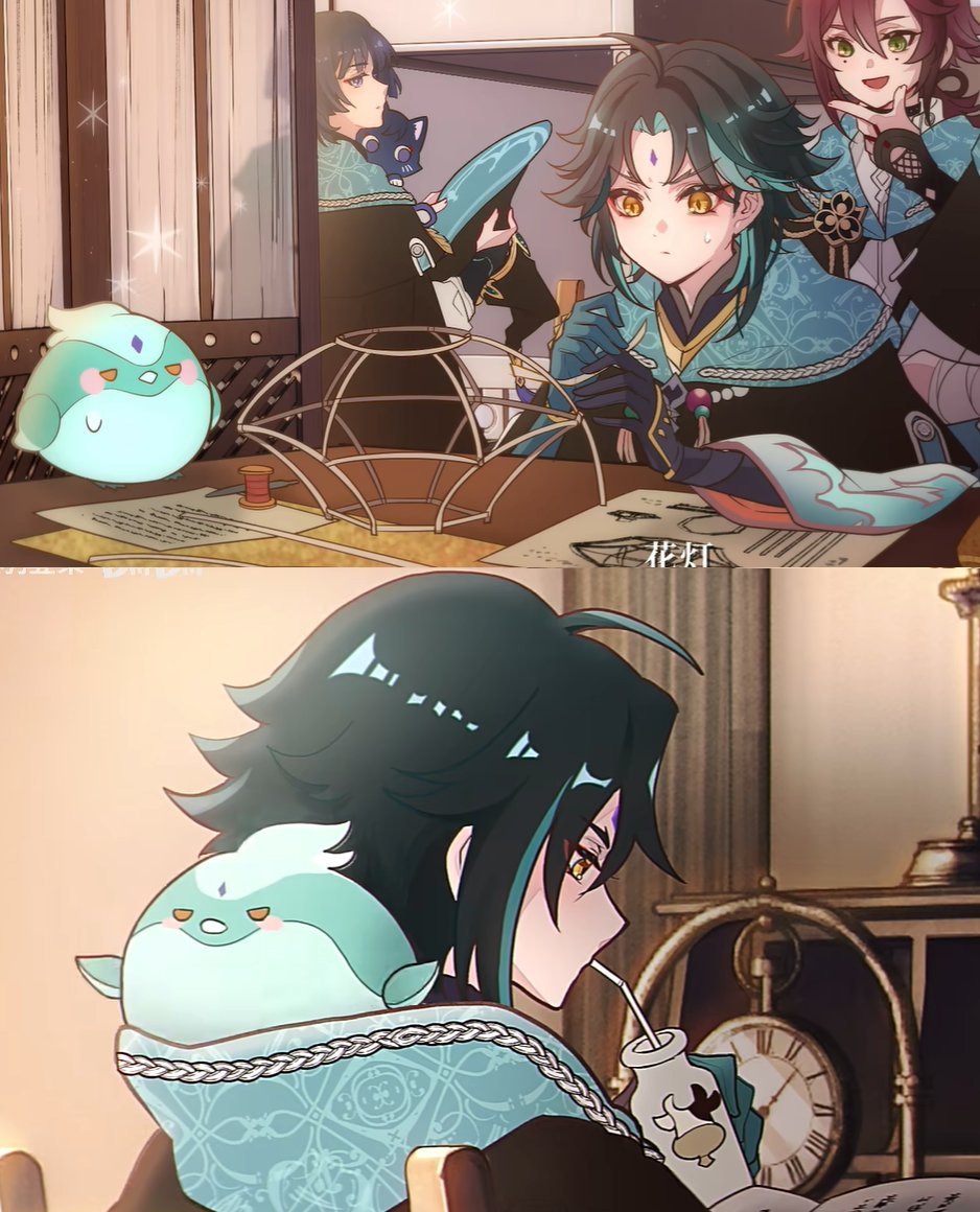 me gusta mucho que hayan incluido al xiao pajarito en el au de magia ︎ ...