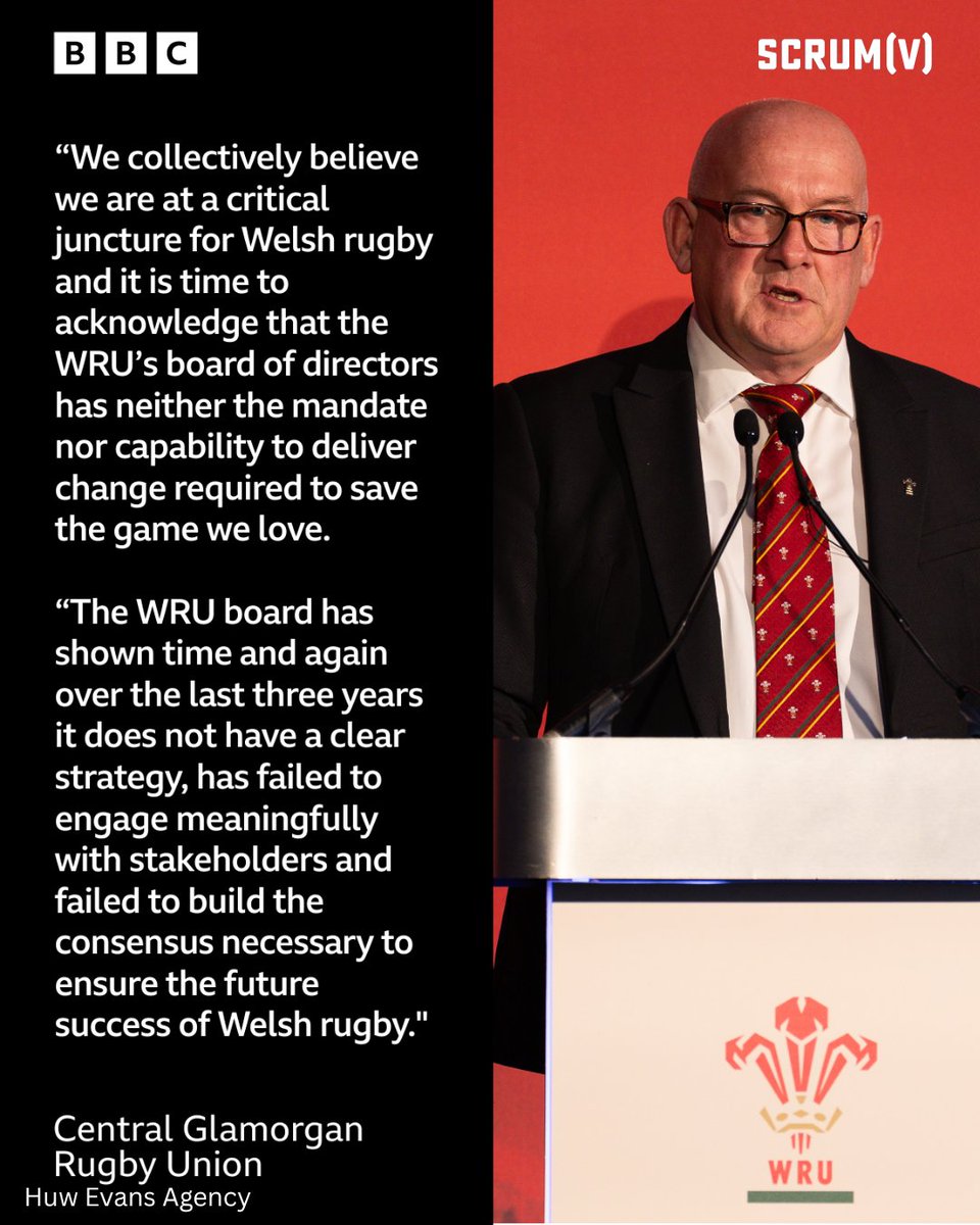 RT @BBCScrumV: Welsh rugby district Central Glamorgan Rugby Union have ...