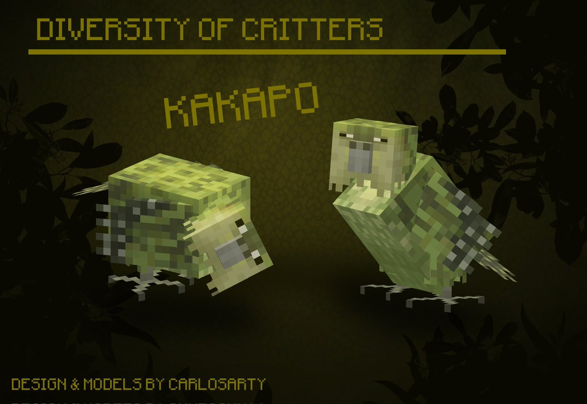 Kakapo | Diversity of Critters (Unreleased mod) #Minecraft #Blockbench ...