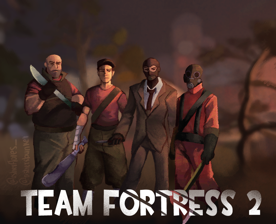 Tried making a l4d2 poster but with tf2 #tf2
