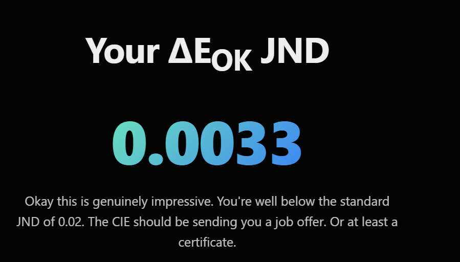 What's My JND? Color Test Reveals Screen and Eye Limits