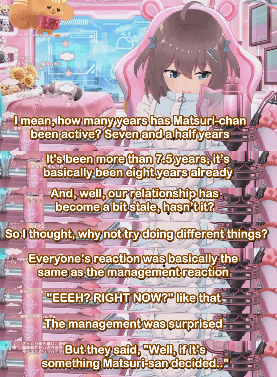 Matsuri has expanded on why she no longer plans to do on-stream collabs ...