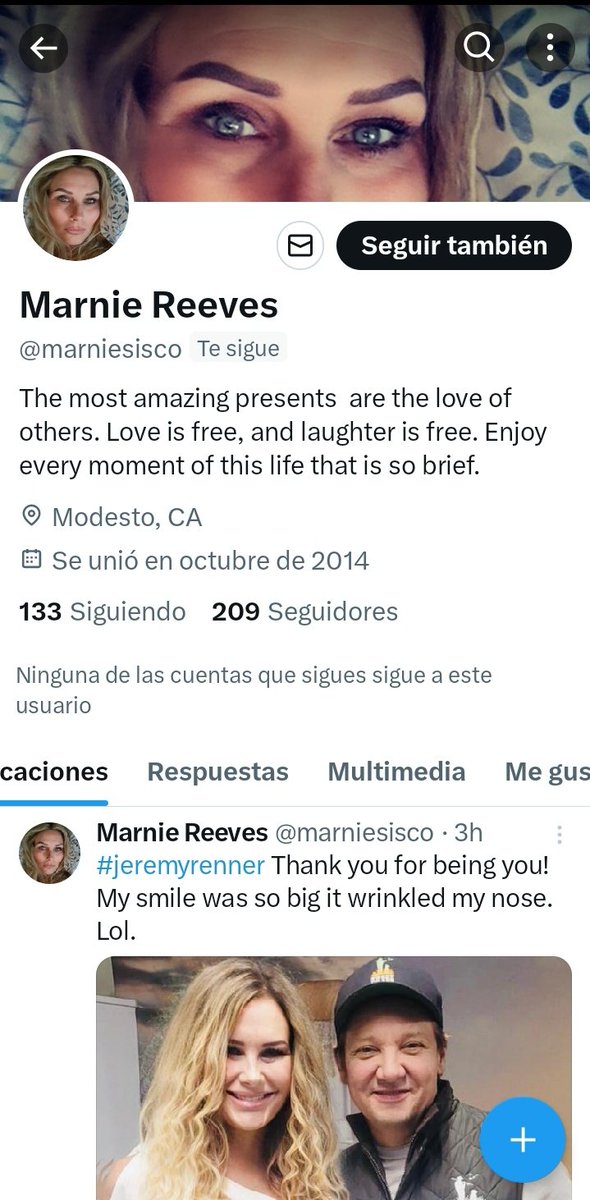 Marnie Reeves had a real encounter with Jeremy Renner at one of those ...