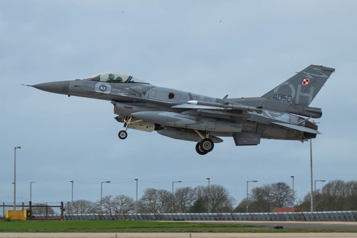 Six Polish F-16C fighters landed at RAF Waddington yesterday. The ...