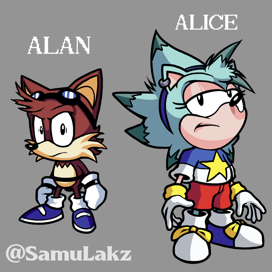 My FANMADE interpretation of D-Sides Alice and Alan, I drew this before ...