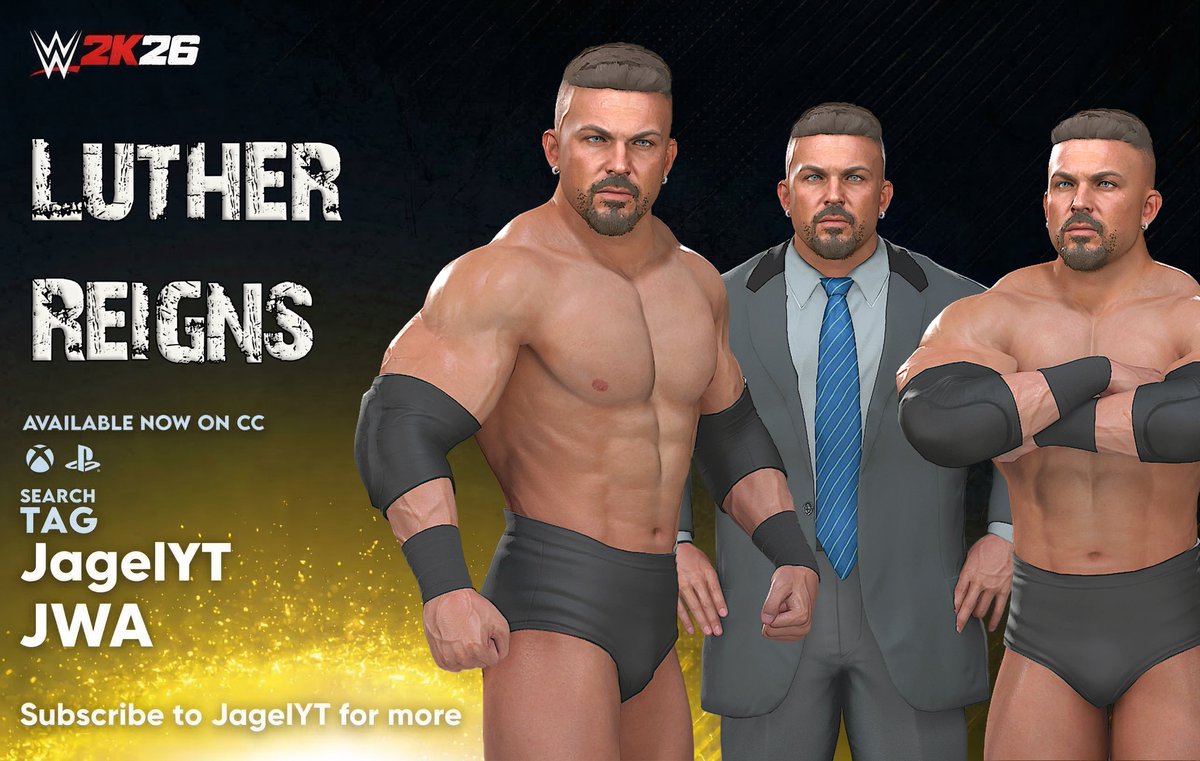 Luther Reigns CAW available now in WWE 2K26. Use the search tag # ...