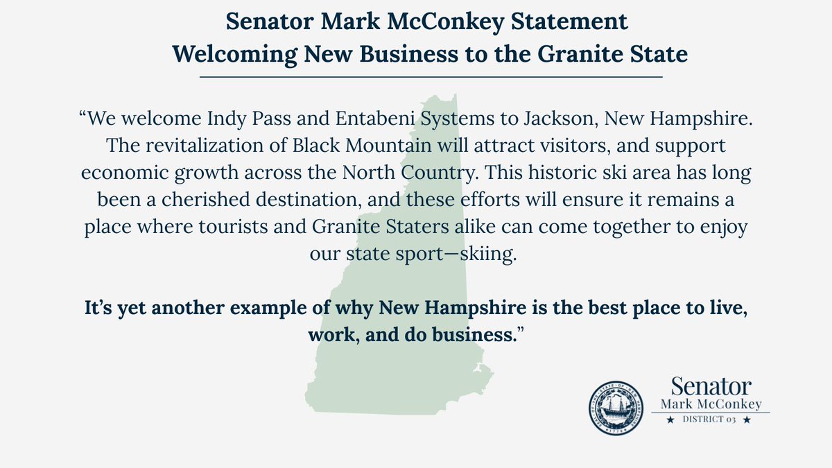 Senator McConkey is right. #NH is the best place to live, work AND do ...