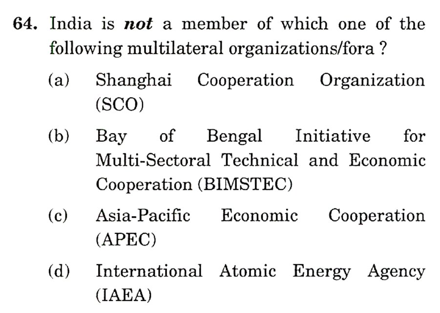 𝐄𝐗𝐀𝐌 - 𝐂𝐈𝐒𝐅 𝐀𝐂 (𝐄𝐗𝐄) 𝐋𝐃𝐂𝐄 𝟐𝟎𝟐𝟔 India is not a member of which one of ...