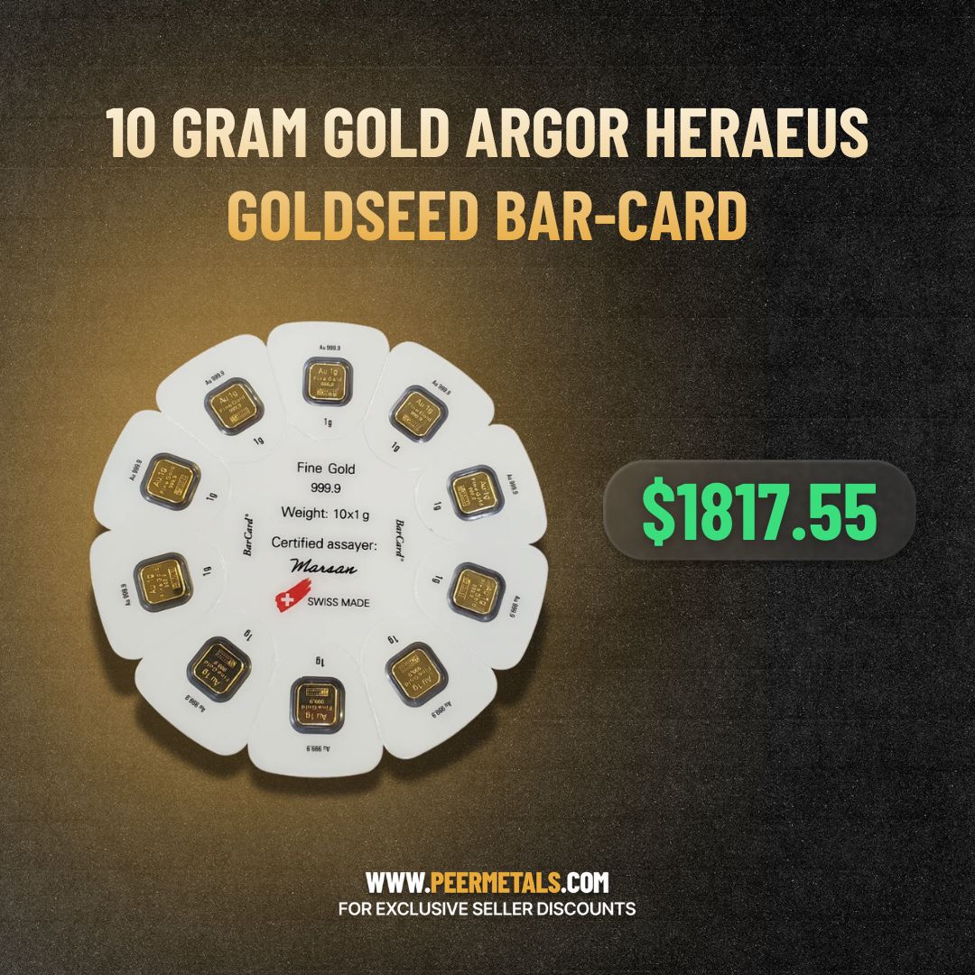 Argor Heraeus Goldseed 10 Gram Card .999 Gold 10x1 gram: $1817.55 Swiss ...