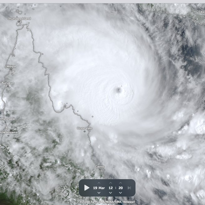 Kategori 4 215 km/jam 😳 Mata badai menuju landfall di daratan Australia