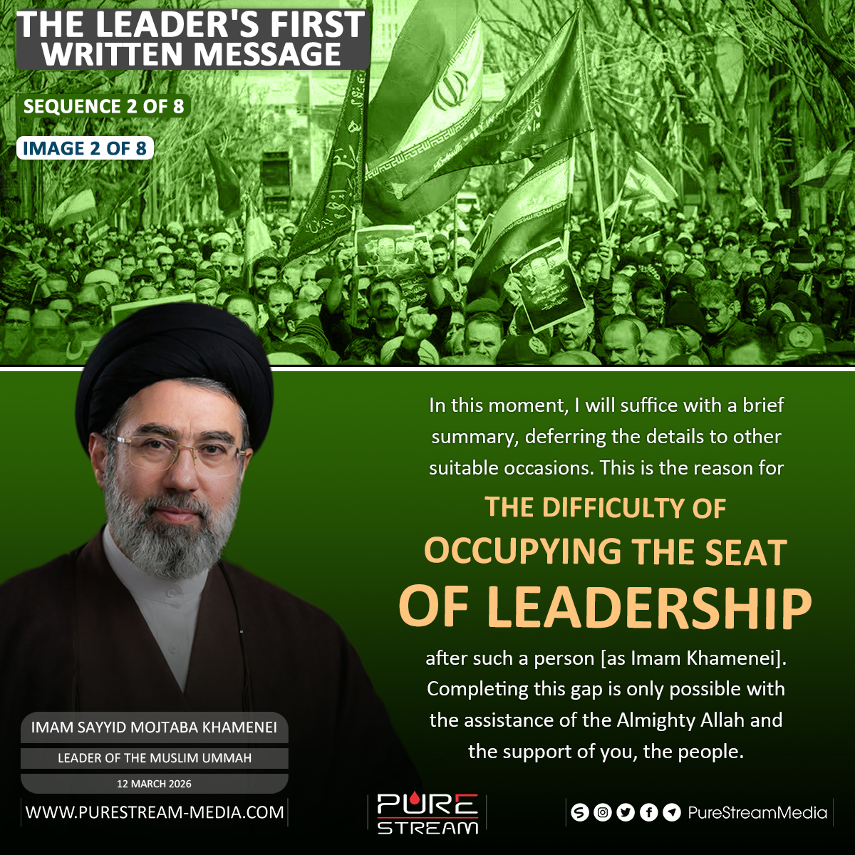 🧵The Leader's First Written Message Purestream Media is humbled to ...