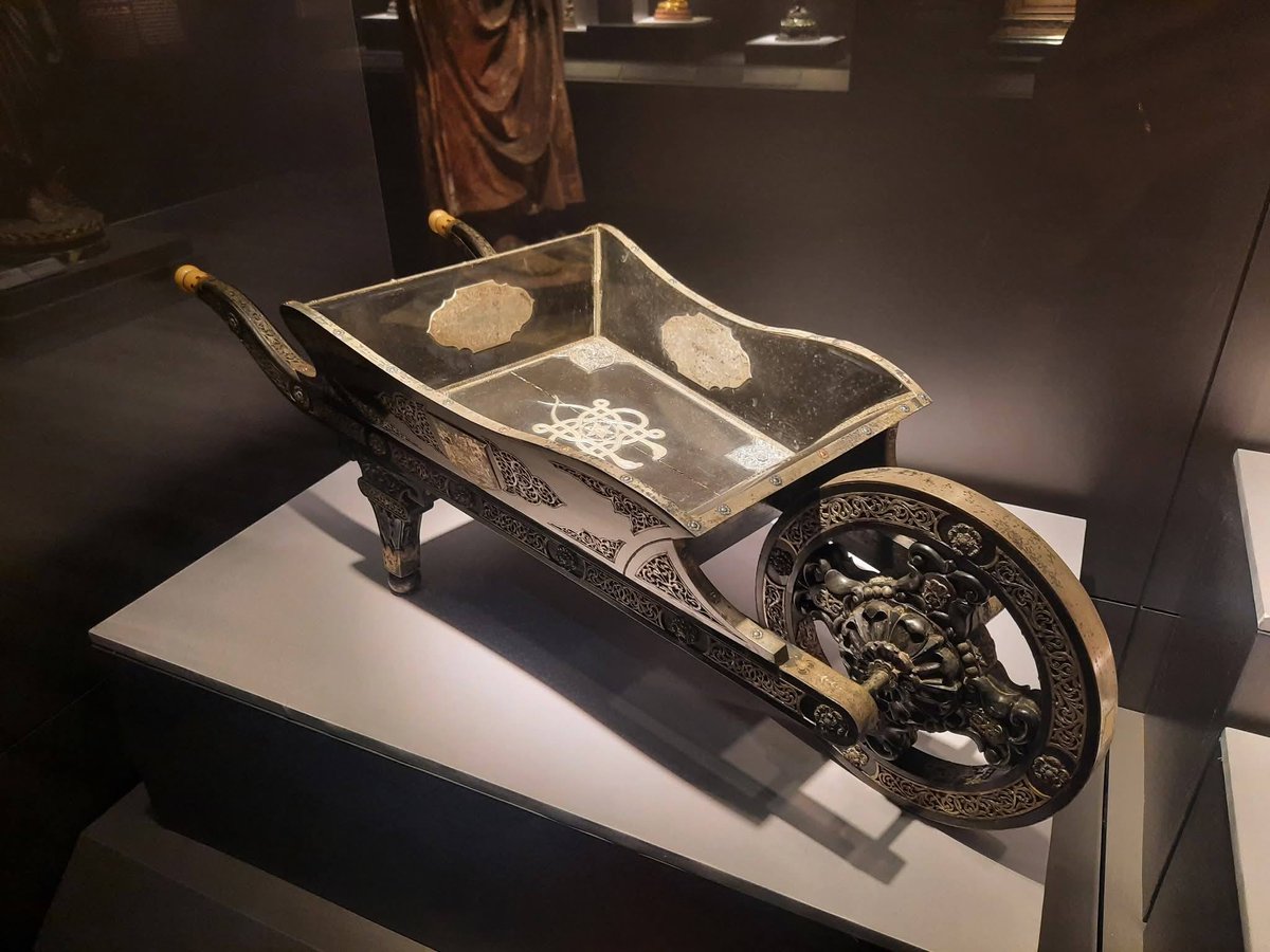 A ceremonial earth cart used in the auspicious groundbreaking rite for ...