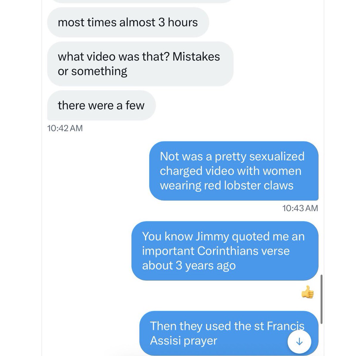 So, did you hack into Jimmy and my texts and start mimicking him to ...