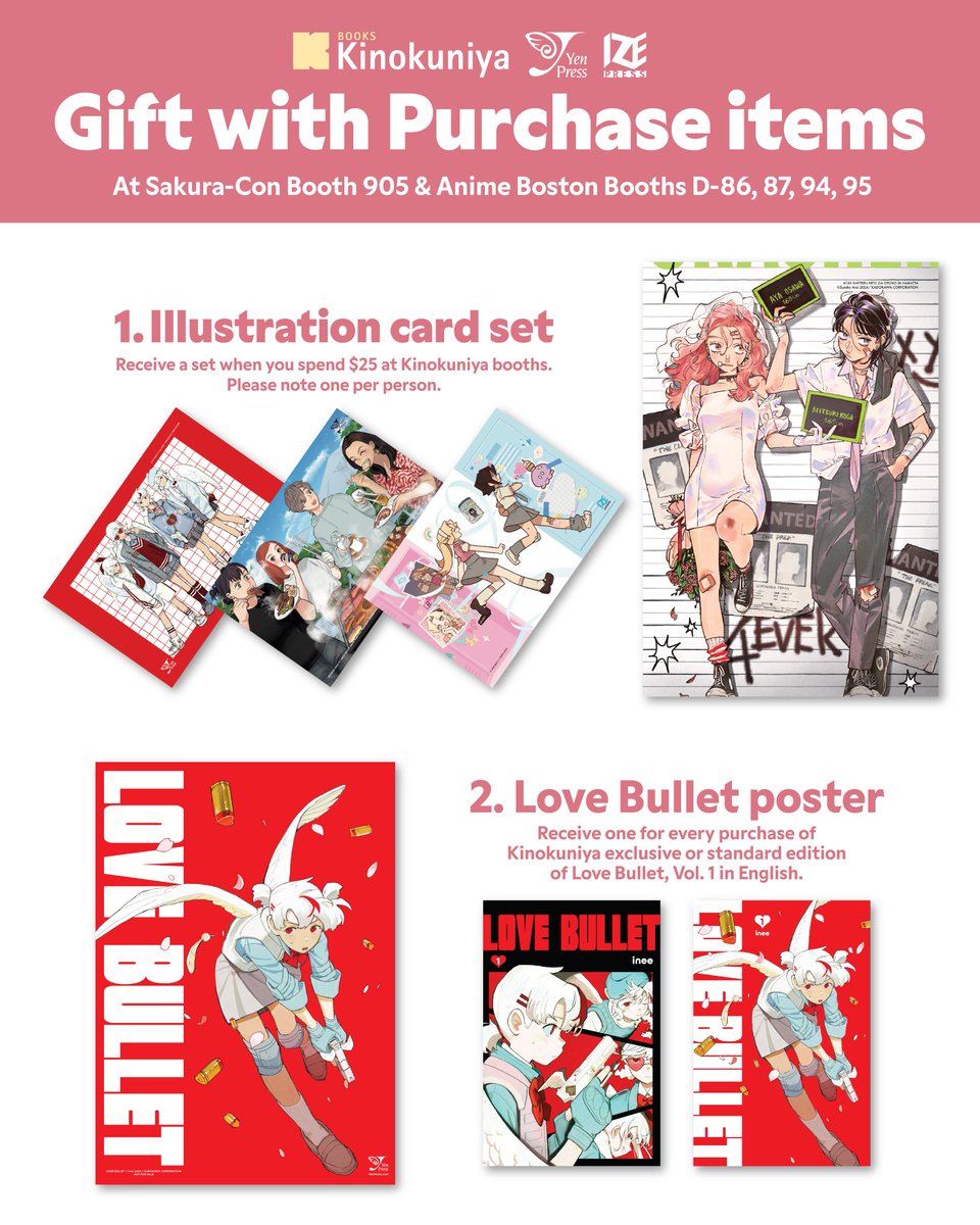 Kinokuniya x @yenpress x @izepress gift with purchase items 🌸 🎨 ...