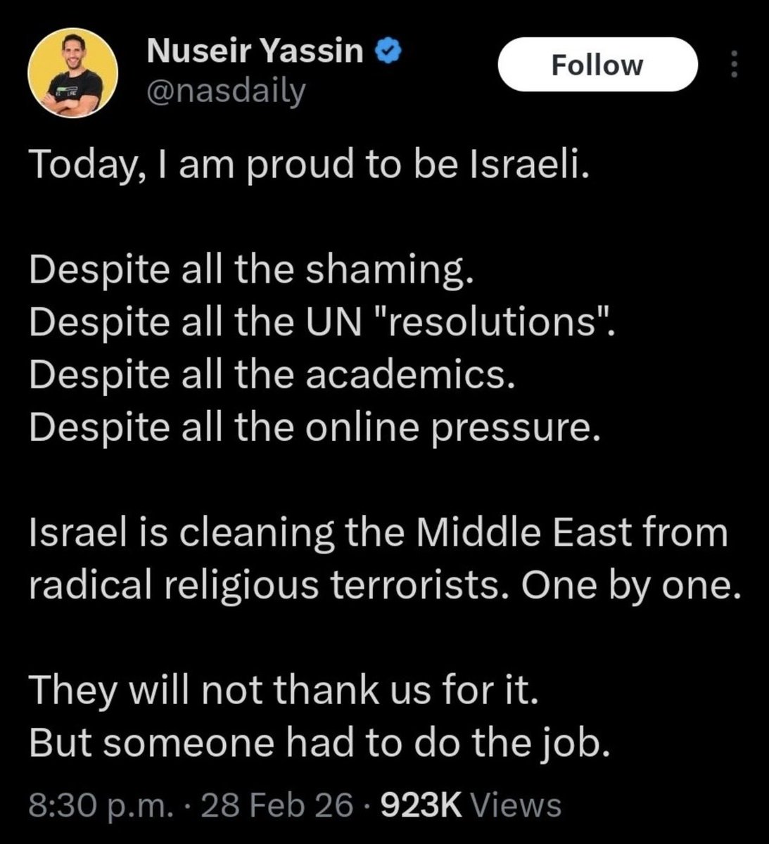 @EricHovagim He’s also an Israeli larping as a Palestinian.