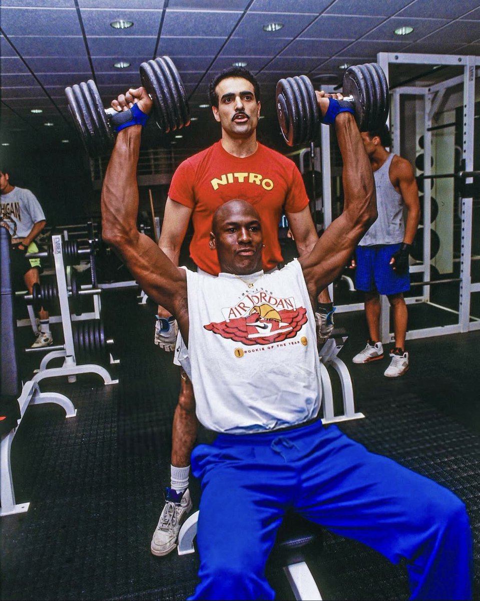 Michael Jordan while working out with his trainer Tim Grover in Chicago ...