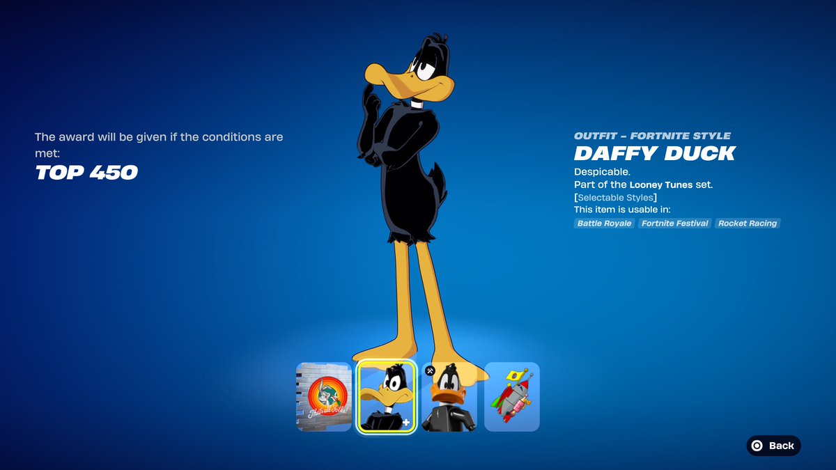 FORTNITE FREE DAFFY DUCK SKIN! GET TOP PLACEMENT IN RELOAD DUOS DAFFY ...