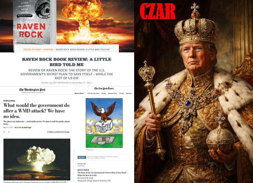 🤔HIGH OCTANE SPECULATION RAVEN ROCK & THE "EMERGENCY CZAR" One of the ...