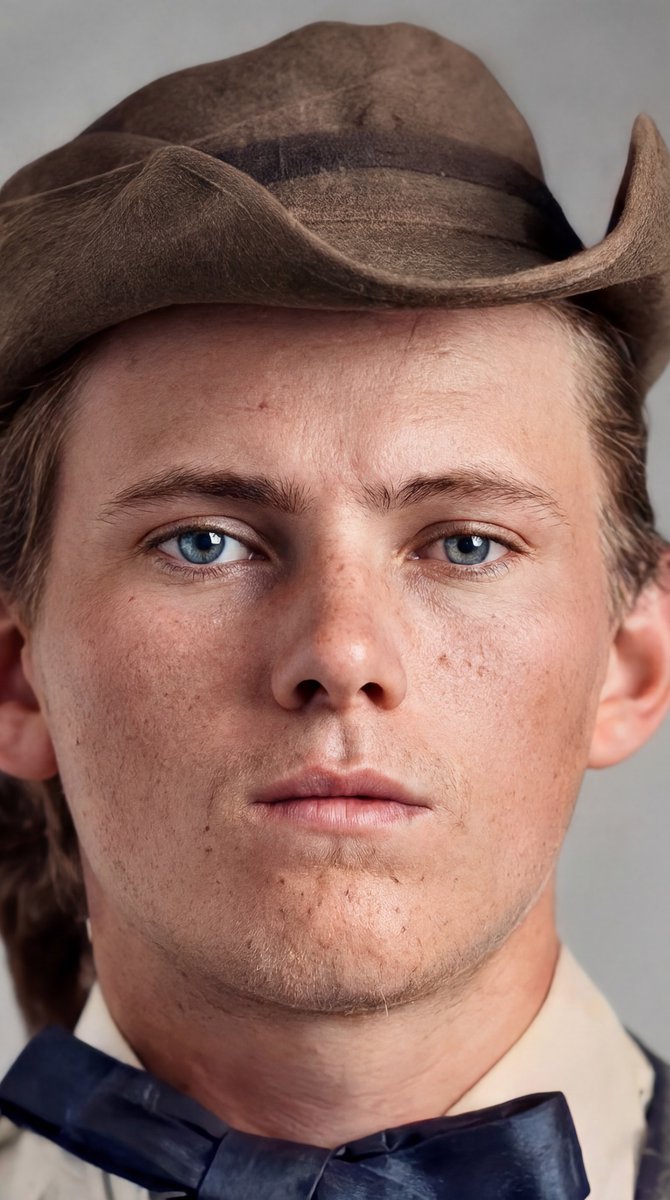 The 160 year old black and white image is of Jesse James who rode with ...