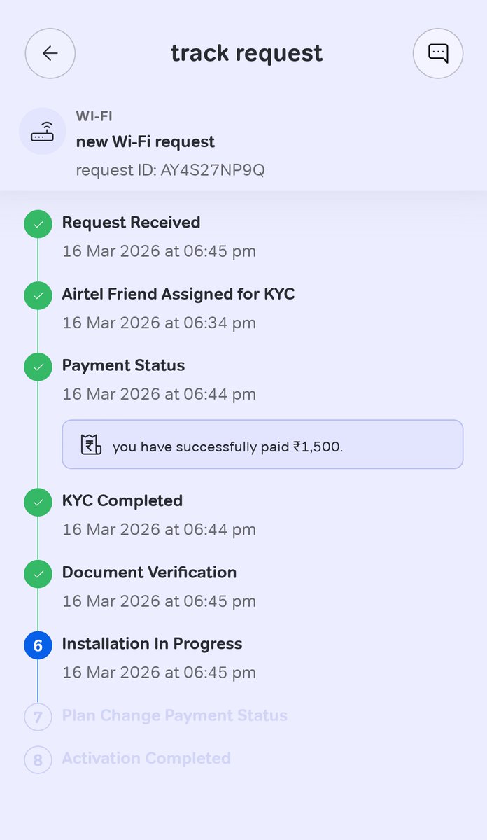 It's been 11 days since i requested new @airtelindia wifi connection ...
