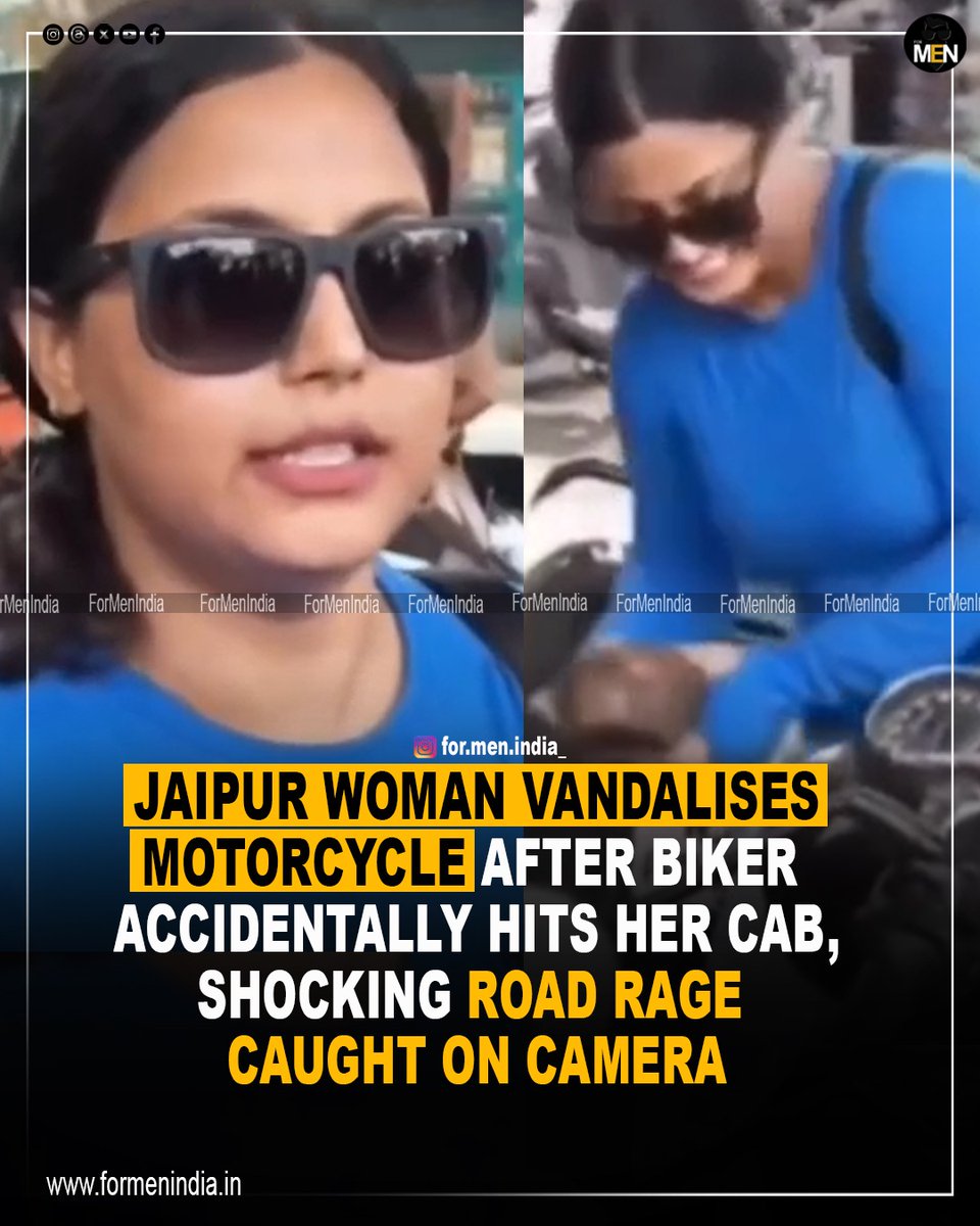 A woman was caught on camera smashing a Royal Enfield Bullet after a ...