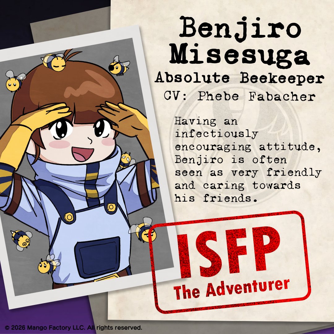 【Absolute MBTI】 🐝 Benjiro Minesuga - CV: @pheberryfab ISFP (Adventurer ...