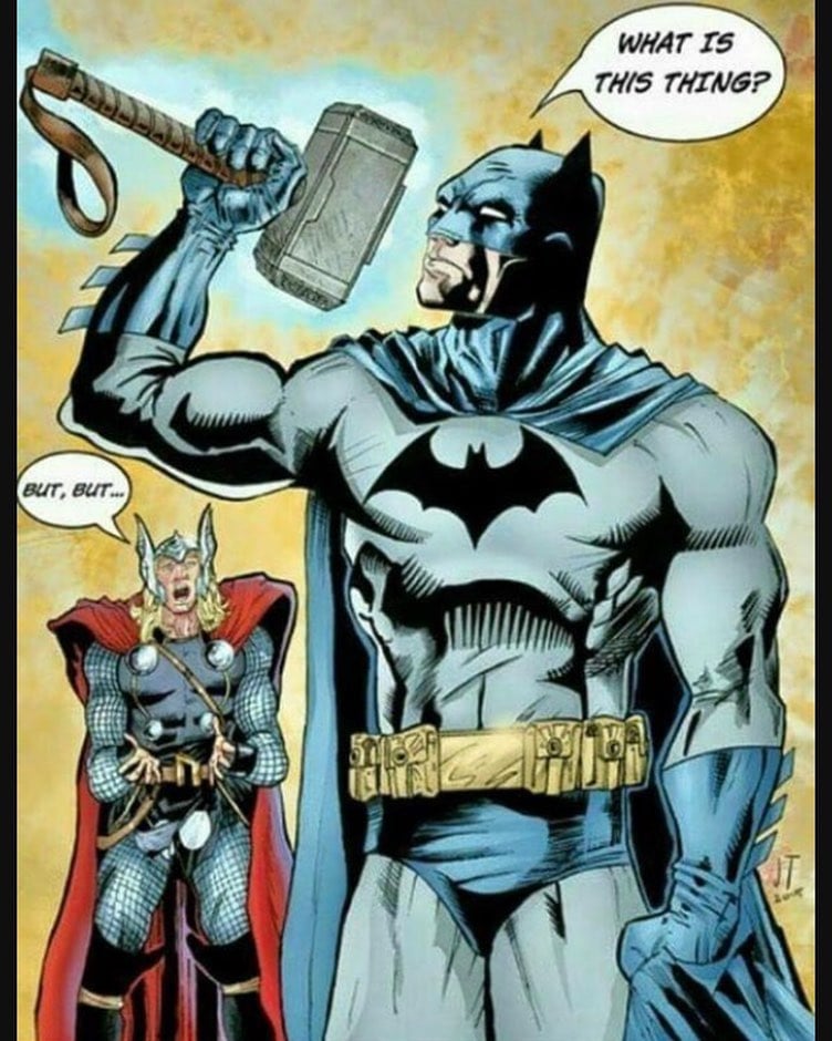@ViktorKlopp Batman lifted Mjolnir like it was part of prep time.